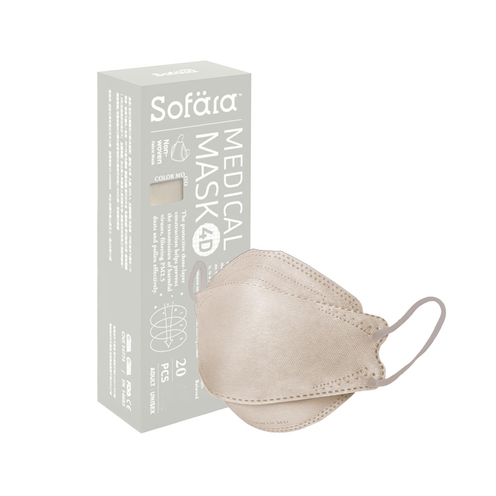 Sofara舒芙氧成人4D空氣口罩20入-金粉流砂 | 熱銷推薦 | 康是美網購eShop