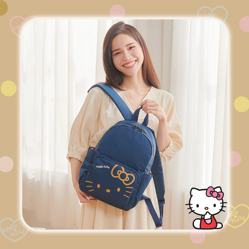 【Hello Kitty】經典凱蒂-後背包-深藍 KT03A01NY - BTU HOBBY BASE 動漫萌包小物專賣 | 購物橘子