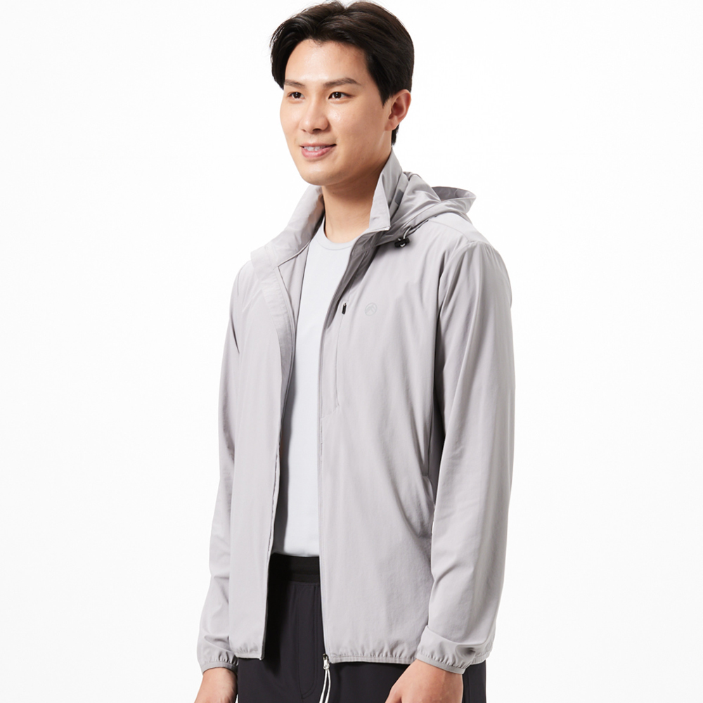 博客來-【HAKERS 哈克士】男款 防曬彈性輕薄快乾外套(抗UV/防潑水/運動健行/休閒旅遊) XL 煙灰藍