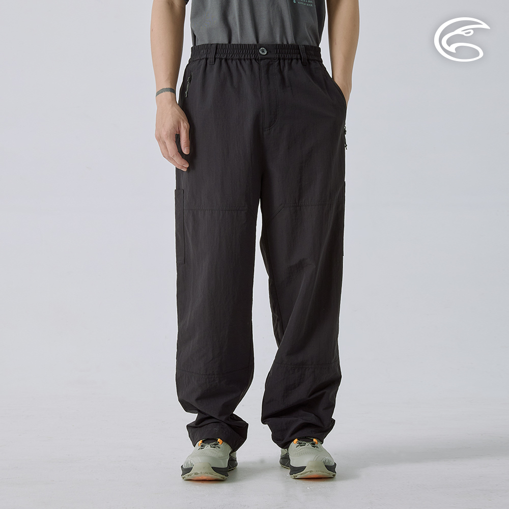 ADISI 男單向導濕環保紗速乾寬版長褲 AP2411053