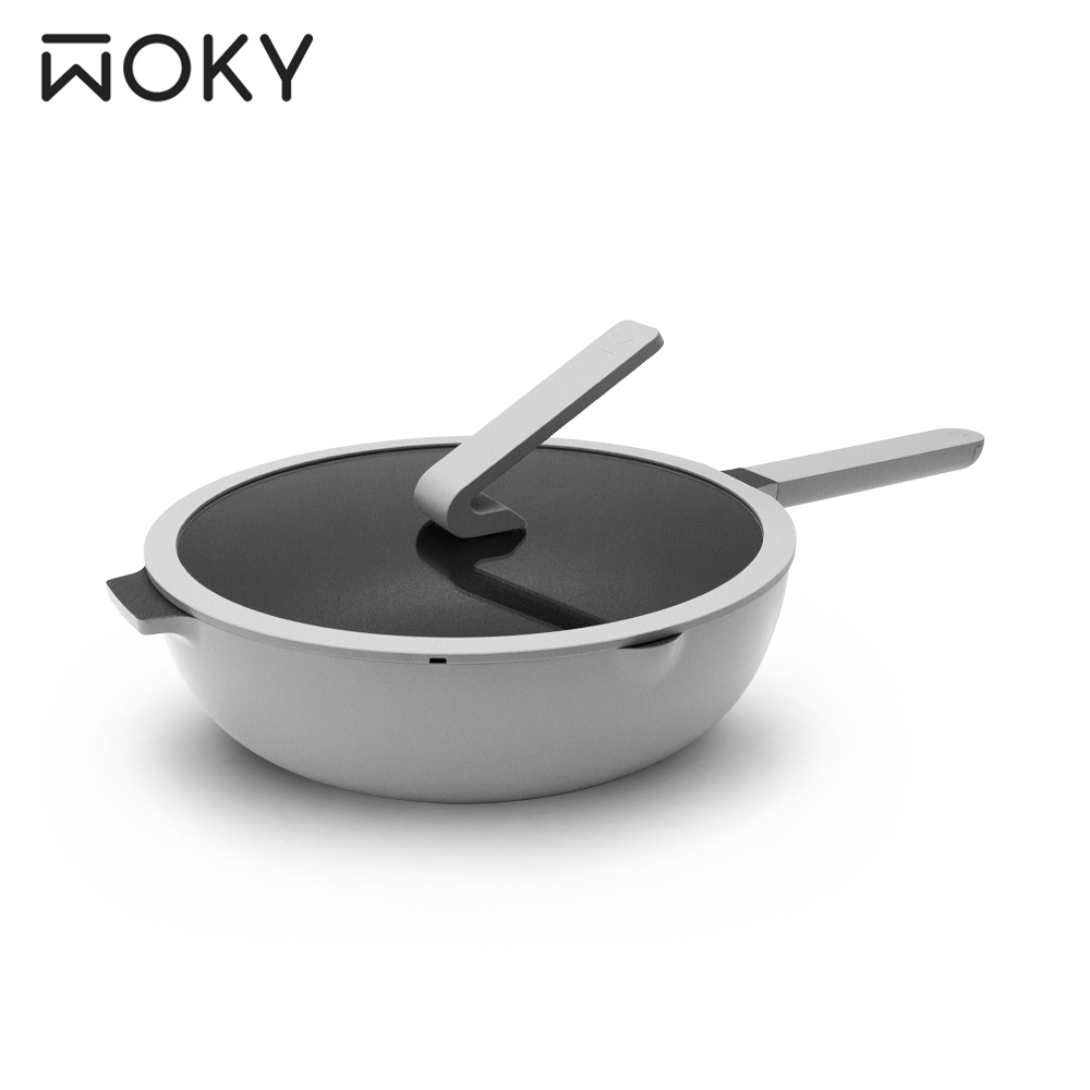 【WOKY沃廚】哈哈鍋32CM不沾鍋-灰色(1組) | 熱銷推薦 | 全家行動購