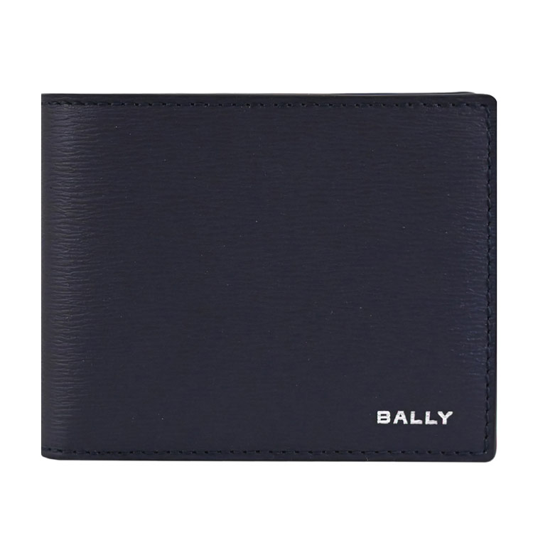 BALLY 6305290 CRS BIFOLD 燙銀LOGO波紋對開4卡短夾.午夜藍 | 熱銷推薦 | 康是美網購eShop