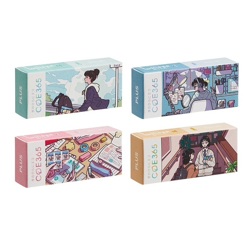 (限量)PLUS COE365 第二彈紙盒修正帶 4入組(月光作業/通勤腳踏車/假日讀書會/放學後)