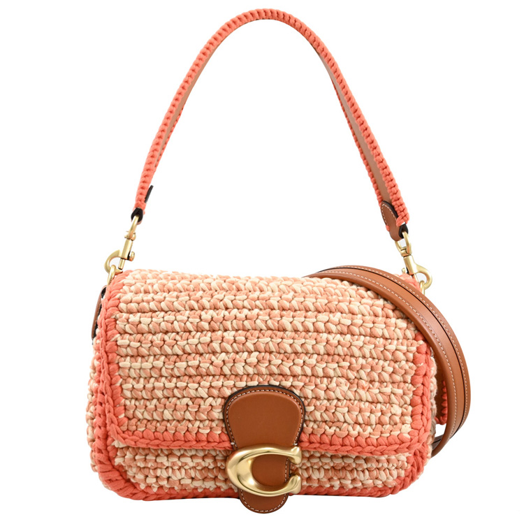 COACH CJ631 SOFT TABBY 鉤針撞色編織翻蓋兩用包.橘邊 | 熱銷推薦 | 康是美網購eShop